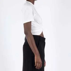 Rabanne Cropped T-shirt With Ring Embellishment