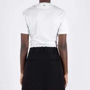 Rabanne Cropped T-shirt With Ring Embellishment