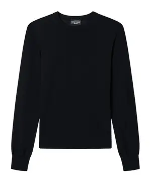 Emporio Armani Crew-neck Virgin-wool Sweater - Black