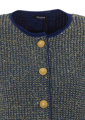 Balmain Sequinned Cropped Cardigan