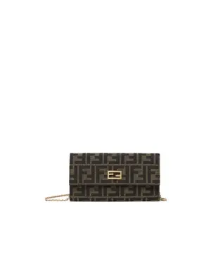 Fendi Monogrammed Continental Wallet With Chain Strap