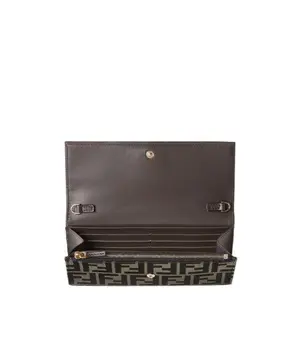 Fendi Monogrammed Continental Wallet With Chain Strap