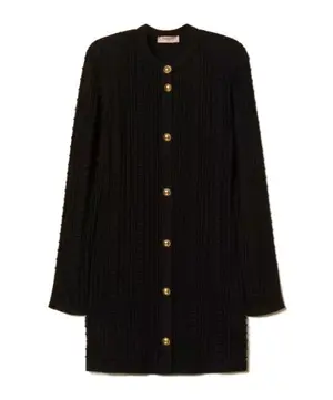TWINSET Short Button-front Dress With Stand Collar