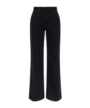 Balmain Diamond Quilted Jeans - Black