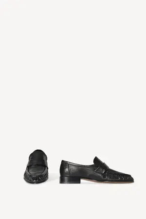 THE ROW Pleated Penny Flat Loafer
