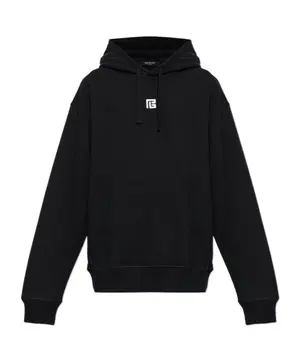 Balmain Long-sleeve Hooded Sweatshirt - Black