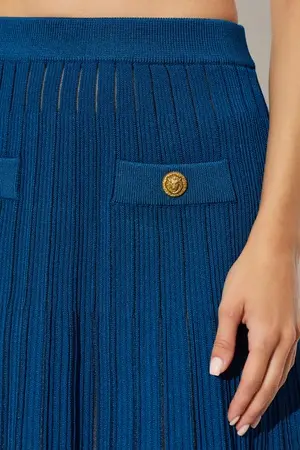 Balmain Elastic Waist Midi Skirt