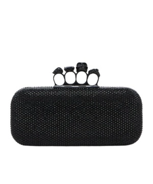 Alexander McQueen Long Knuckle Clutch - Black
