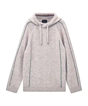 Giorgio Armani Sweater Oversized Plain Knit In Alpaca And Wool - Beige