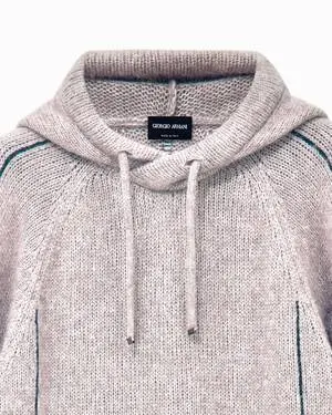 Giorgio Armani Sweater Oversized Plain Knit In Alpaca And Wool