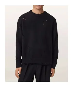 ALLSAINTS Wolf Distressed Wool Blend Knit Top