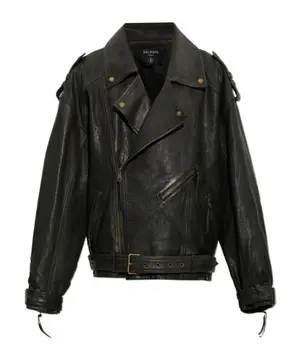 Balmain Long-sleeve Leather Jacket - Black