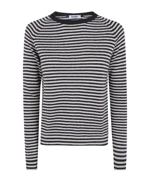 BASERANGE Striped Long-sleeved Knitwear - Beigebrown