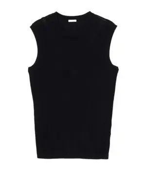 JOSEPH Calife Crinkle Rib Tank Top - Black