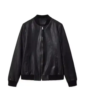 ALLSAINTS Zip-up Leather Bomber Jacket - Black