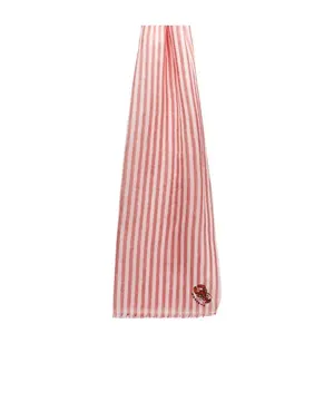 Max Mara Striped Shawl - Red
