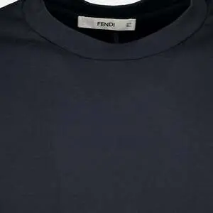 Fendi Logo Printed Crewneck T-shirt - Black