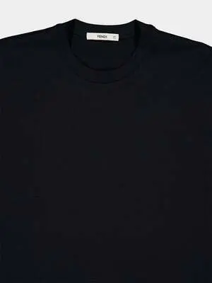 Fendi Logo Printed Crewneck T-shirt - Black