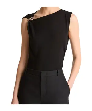 Vince Draped Gathered Blouse - Black