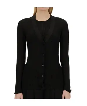 Fabiana Filippi Ribbed V-neck Long-sleeved Sweater