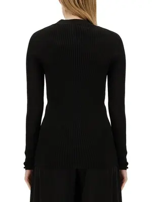 Fabiana Filippi Ribbed V-neck Long-sleeved Sweater