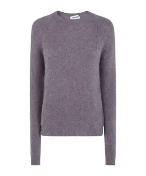 BASERANGE Round-neck Long-sleeve Sweater - Brown
