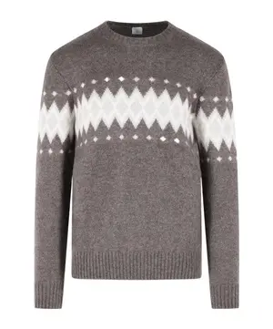 Eleventy Cashmere And Silk Blend Crew Neck Sweater - Brown