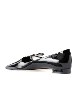 Manolo Blahnik Embellished Patent-leather Flats