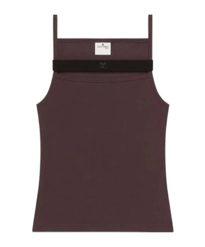 COURREGES 90's Rib Strap Tank Top - Charred/black