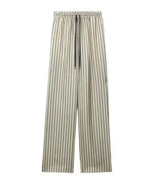 Versace Printed Silk Twill Pajama-style Pants - Whiteblack