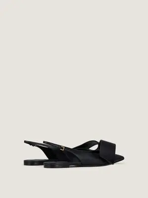Givenchy Twisted Ribbon Flat Slingbacks In Leather