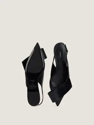 Givenchy Twisted Ribbon Flat Slingbacks In Leather