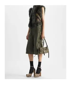 Fendi Patchwork Cotton Bermuda Shorts