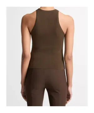 Vince Scoop-neck Ribbed Tank Top