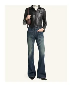 COURREGES Leather Zip-up Jacket With Logo Detail