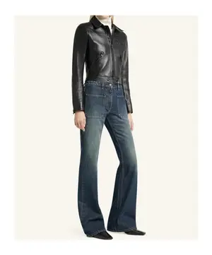 COURREGES Leather Zip-up Jacket With Logo Detail