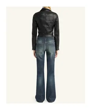 COURREGES Leather Zip-up Jacket With Logo Detail