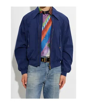 Versace Zip-up Bomber Jacket - Navy Blue