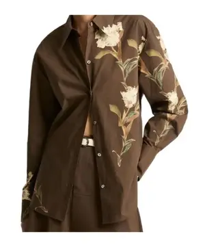 Vince Floral-print Shirt - Brown
