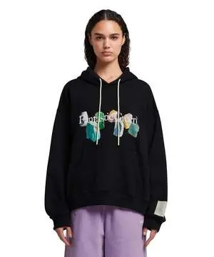 MSGM Slogan-print Organic-cotton Hoodie