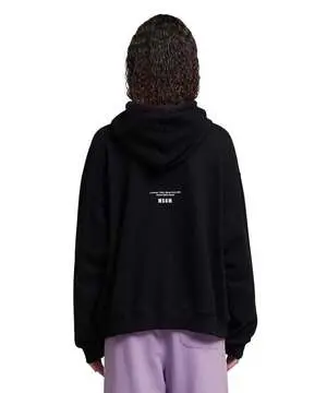 MSGM Slogan-print Organic-cotton Hoodie