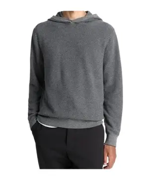 Vince Geometric Jacquard Knit Hoodie - Black