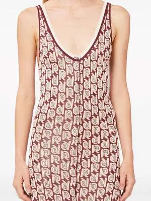 Rabanne Monogram-pattern Scoop-neck Dress