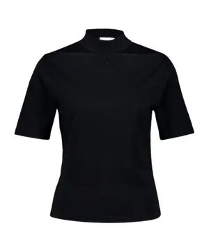 COURREGES Cut-out Merino Wool T-shirt - Black