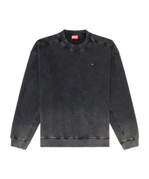 DIESEL® Cotton Sweatshirt With Faded Effect - Dark Gray