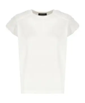 Fabiana Filippi Tulle Detailed T-shirt - White