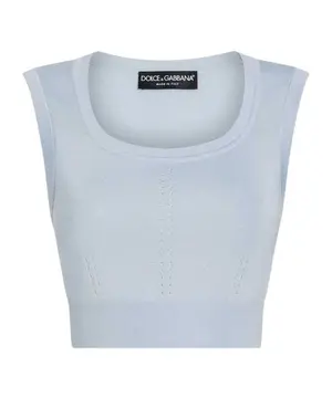 Dolce & Gabbana Silk-blend Top - Light Blue