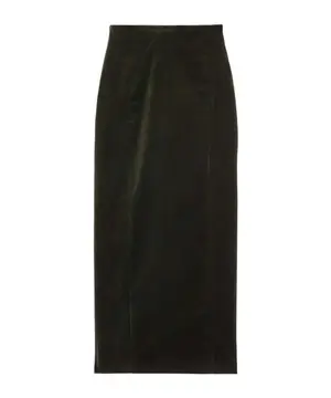 JIL SANDER High-waist Velvet Maxi Skirt - Utility