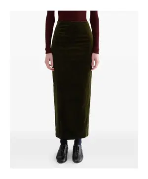 JIL SANDER High-waist Velvet Maxi Skirt