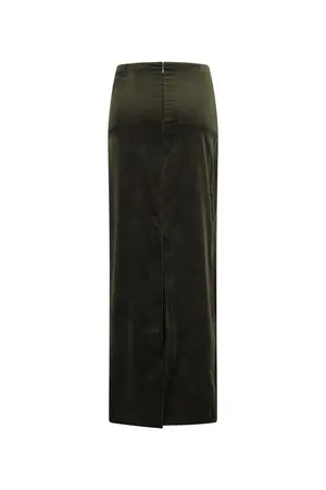 JIL SANDER High-waist Velvet Maxi Skirt - Utility